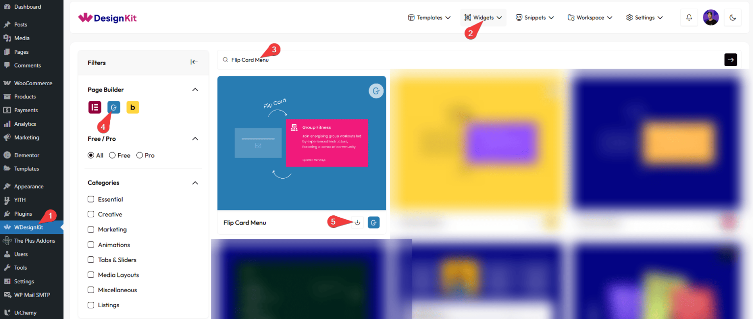 Flip Card Menu Block for Gutenberg - WDesignKit Learning Center