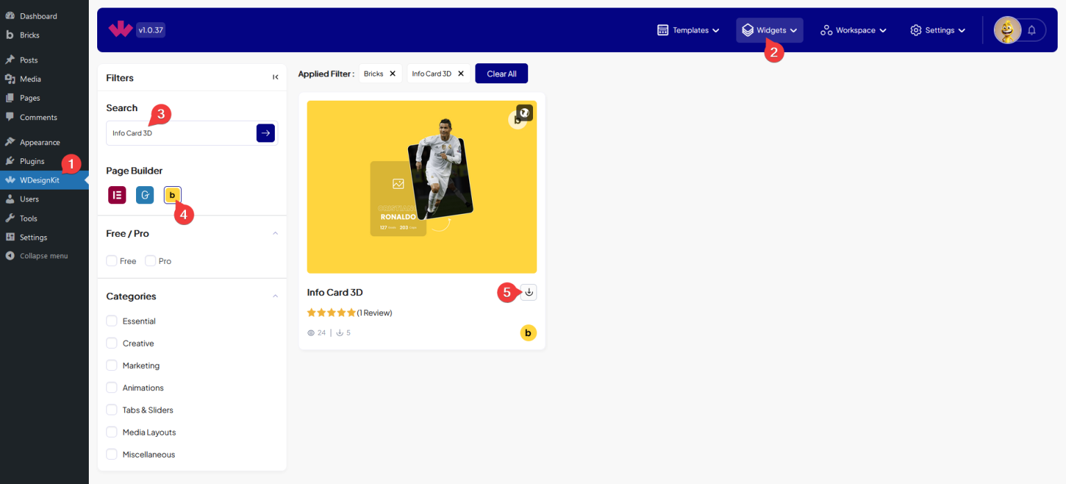 Info Card 3D Element for Bricks - WDesignKit Learning Center