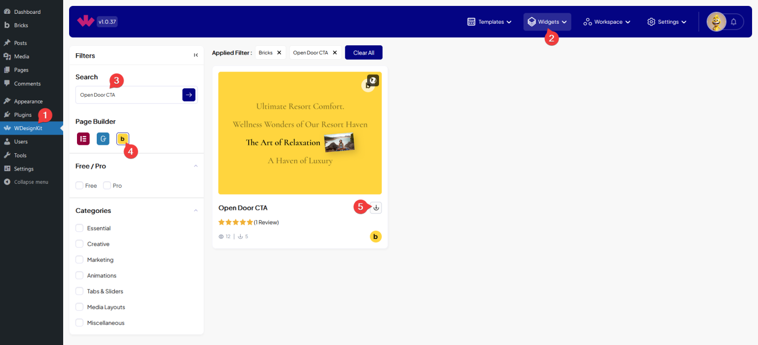 Open Door CTA Element for Bricks - WDesignKit Learning Center