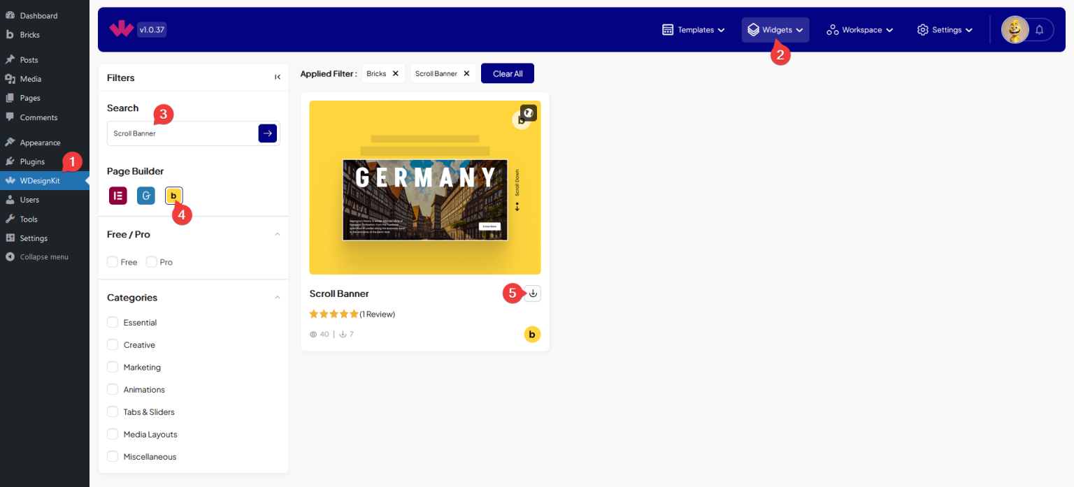Scroll Banner Element for Bricks - WDesignKit Learning Center