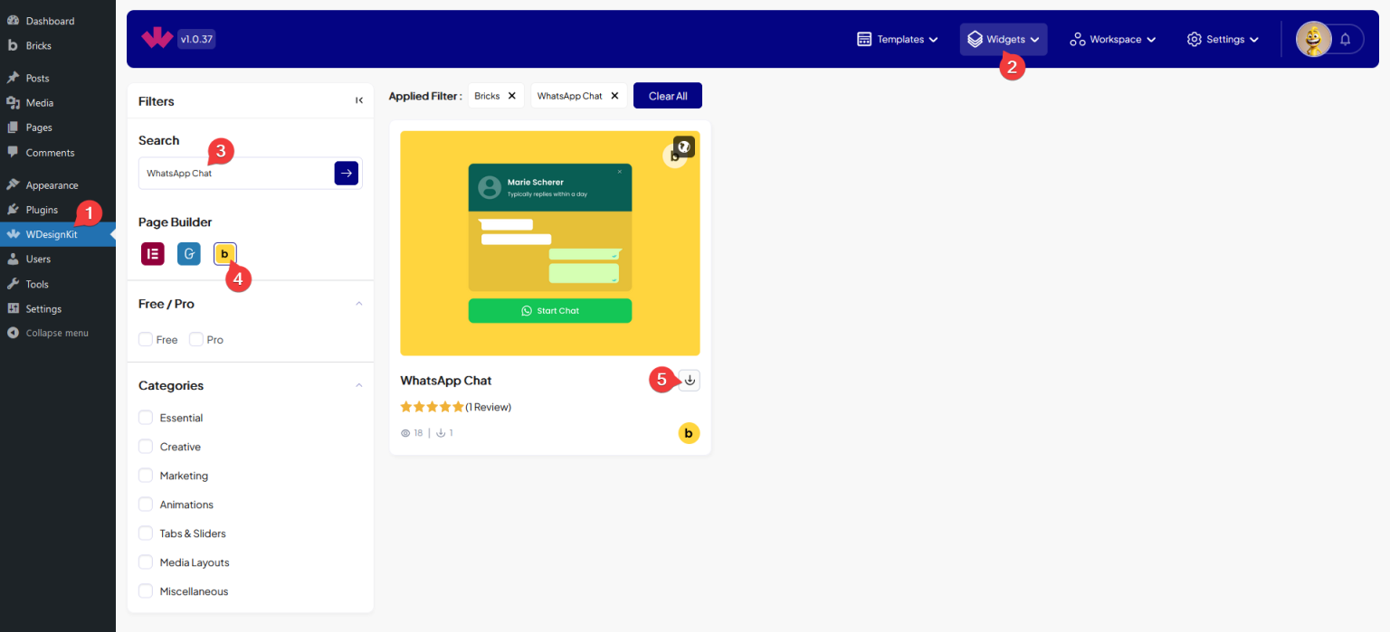 WhatsApp Chat Element for Bricks - WDesignKit Learning Center