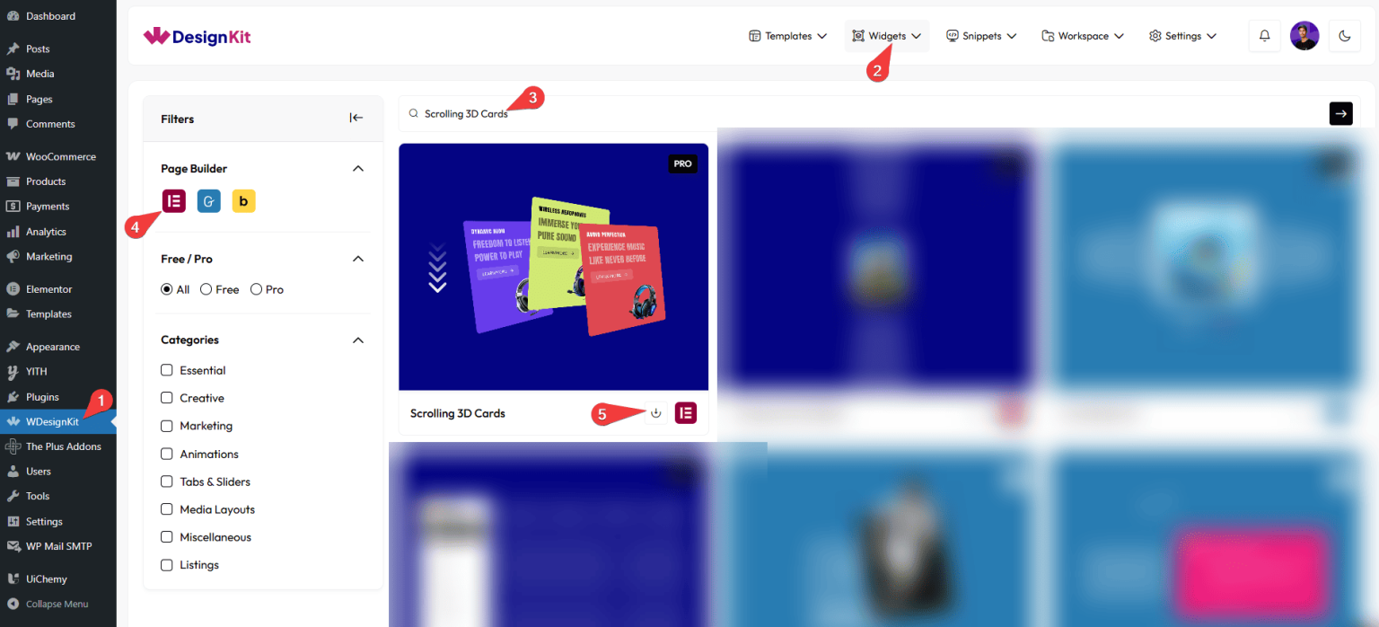 Scrolling 3D Cards Widget for Elementor - WDesignKit Learning Center